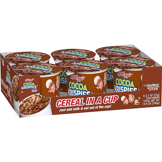 Kellogg’s Cocoa Crispies Cereal Cup (65g) (6 Pack)