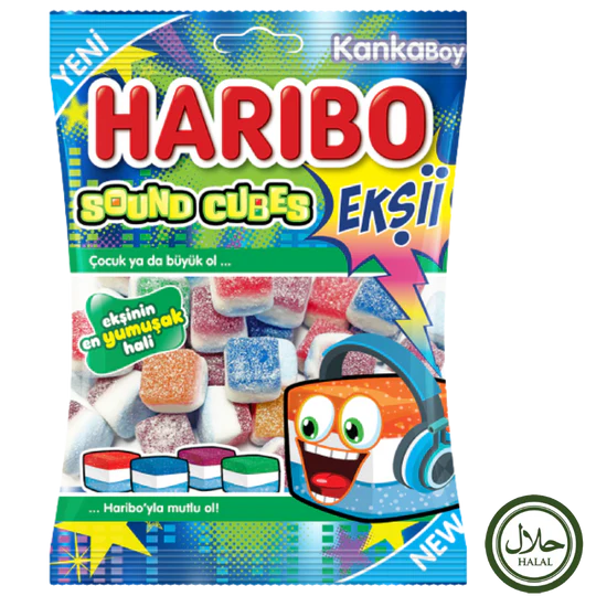 Haribo Sound Cubes Ekşi (Sour) Halal (80g)
